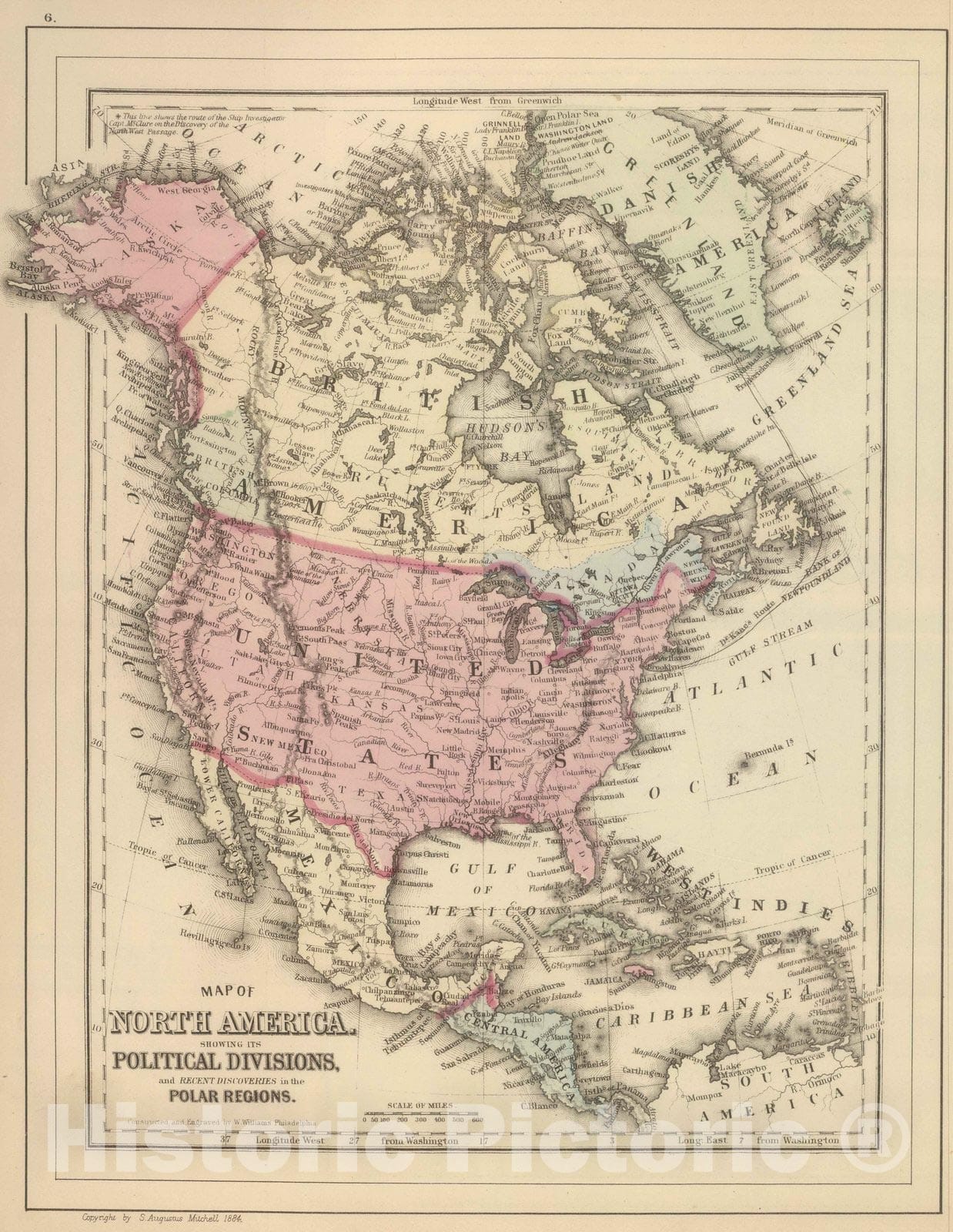 Historic Map : 1884 North America : Vintage Wall Art – Historic Pictoric