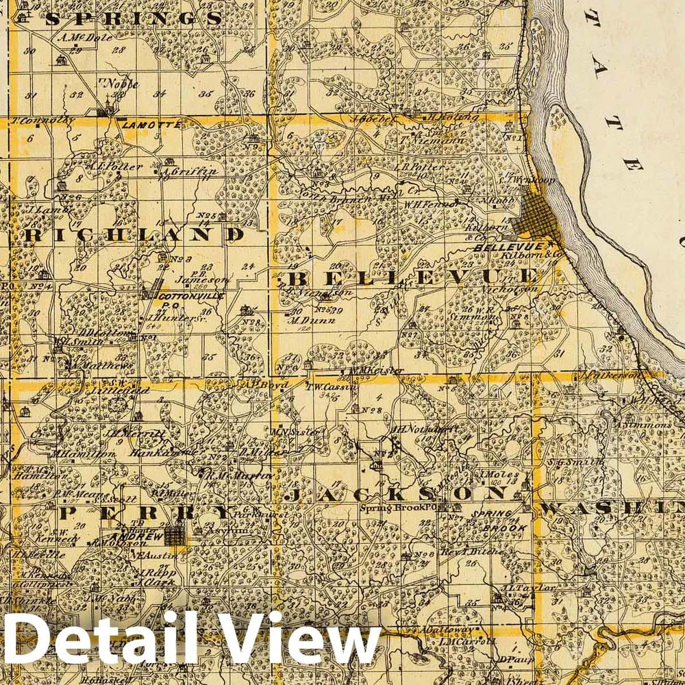 Historic Map : 1875 Map of Jackson County. - Vintage Wall Art ...