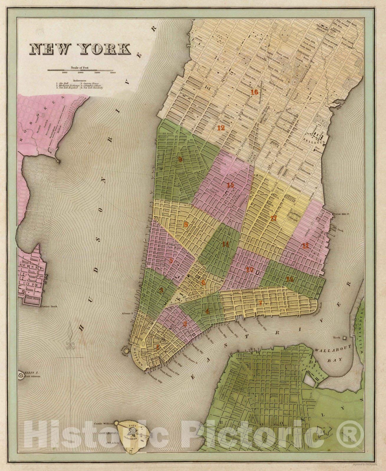 Historic Wall Map : 1841 New York (City). - Vintage Wall Art – Historic ...
