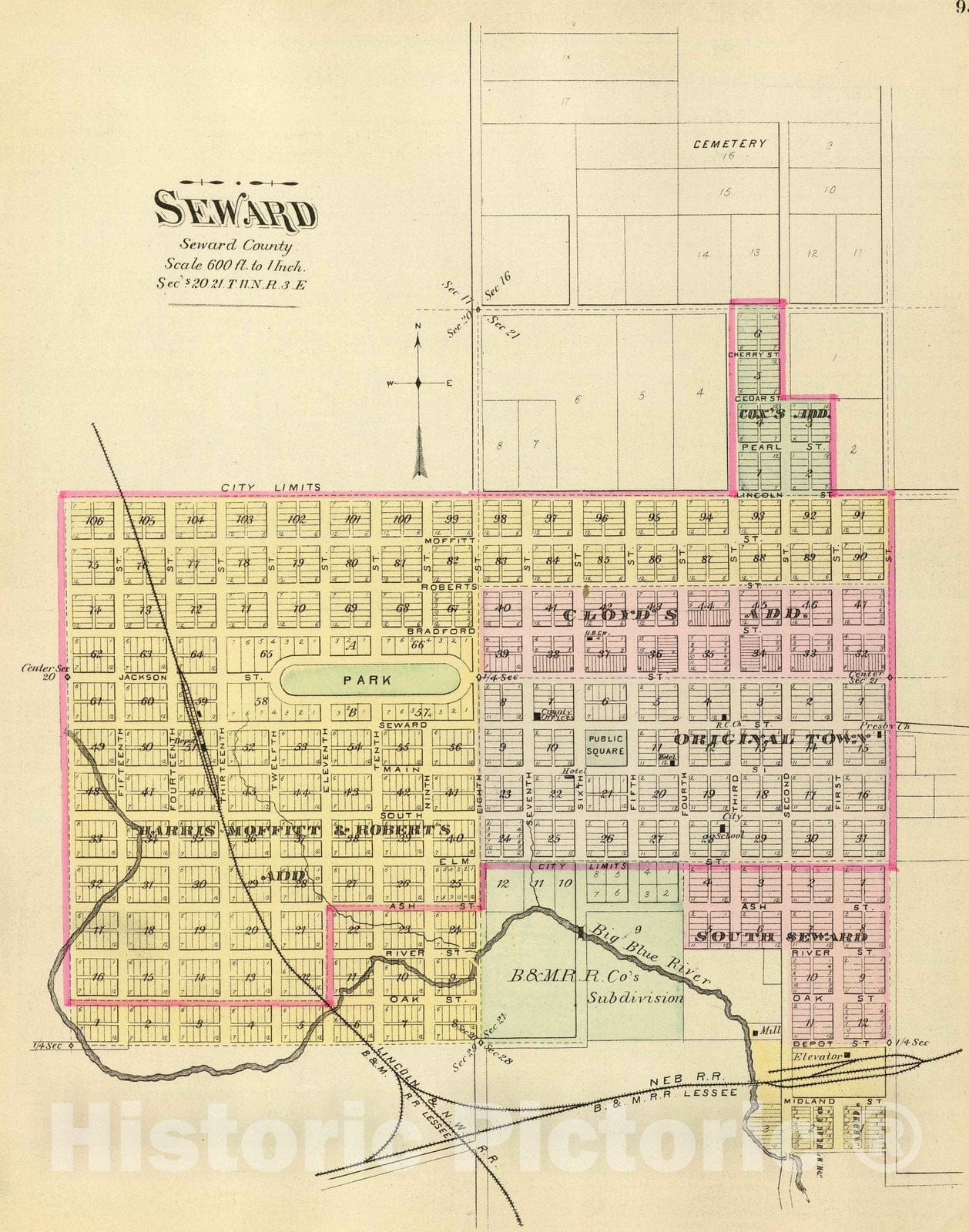 Historic Map : 1885 Seward. - Vintage Wall Art – Historic Pictoric