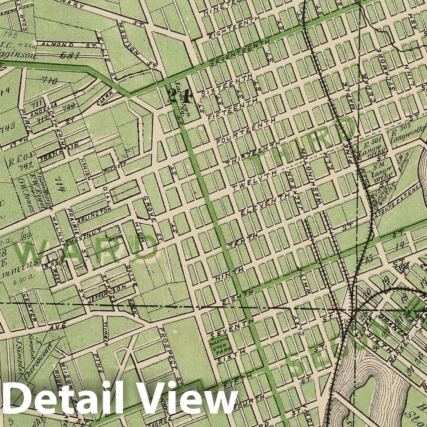 Historic Map - 1875 Plan of Dubuque, Dubuque County, State of Iowa ...