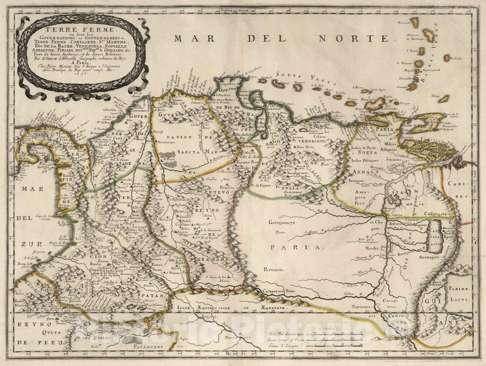 Historic Map : 1656 Northwest South America. - Vintage Wall Art ...