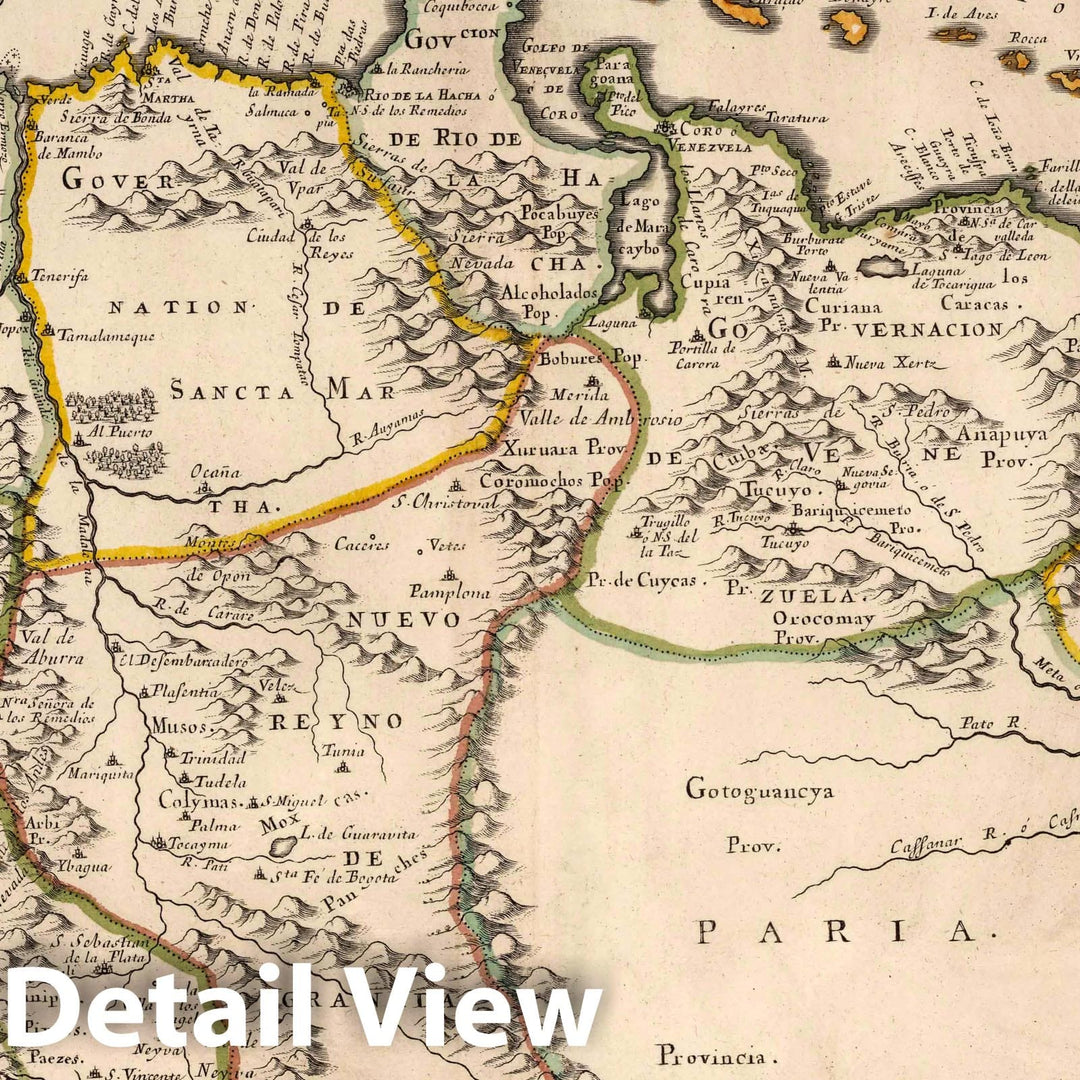 Historic Map : 1656 Northwest South America. - Vintage Wall Art ...