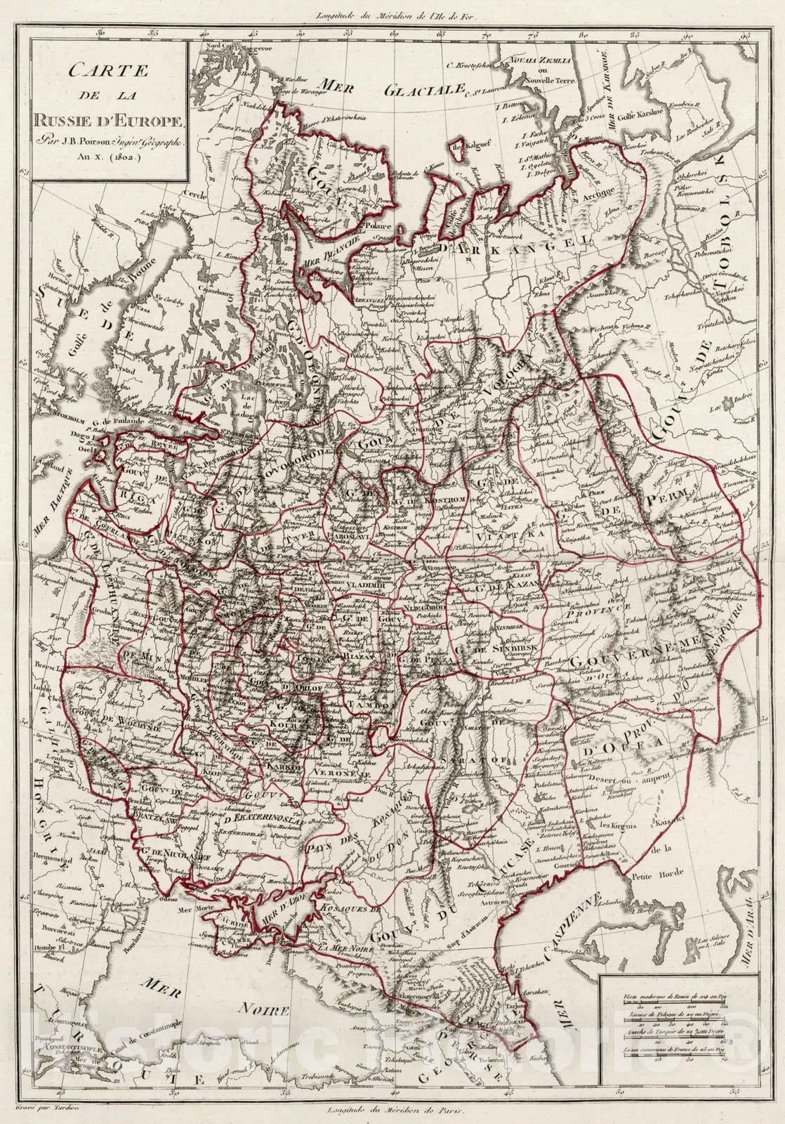 Historic Map : Russia, 1810 IX. Carte de la Russie d'Europe. , Vintage ...
