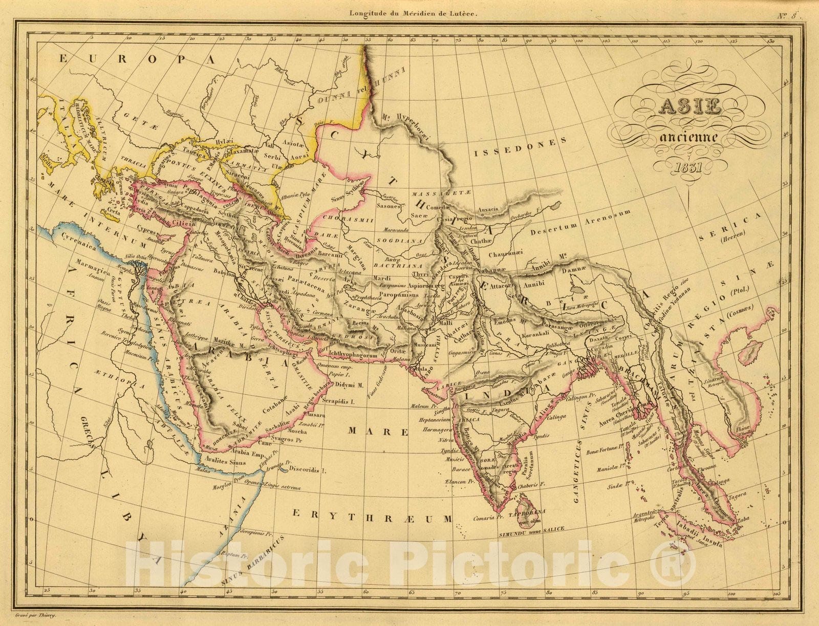 Historic Map : Malaysia; Turkey, Middle East 1837 Asie Ancienne. , Vin ...