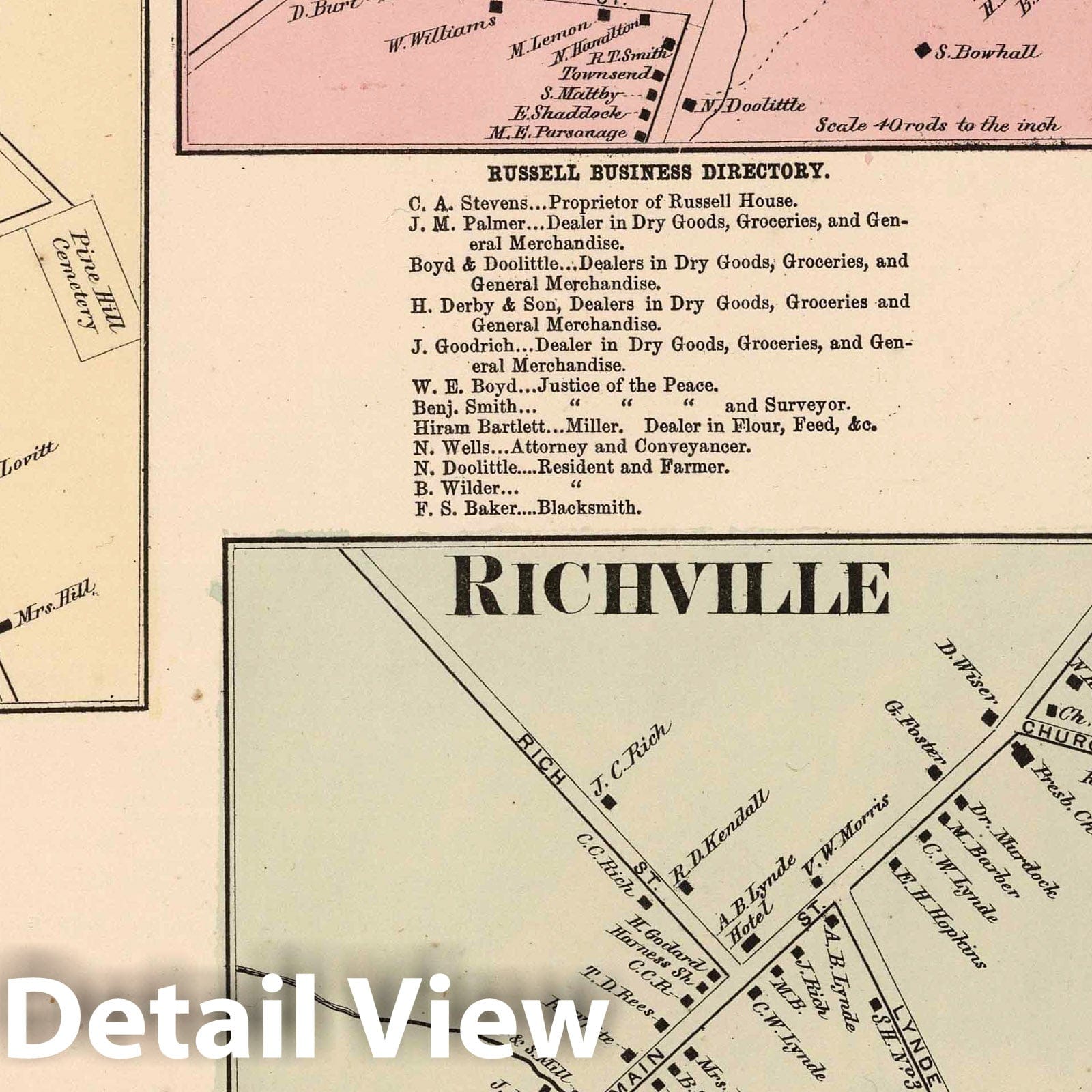 Historic Map : 1865 Morristown. Russell. Hammond. Chippewa. Richville ...