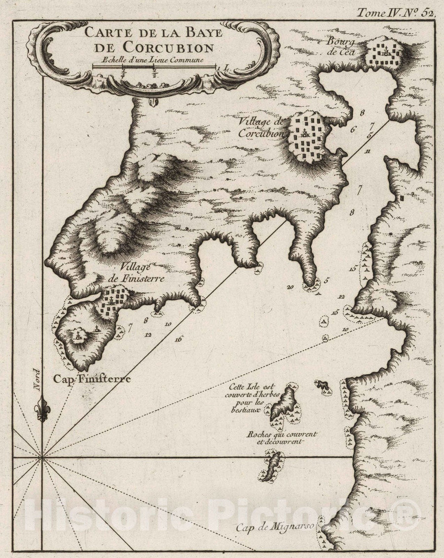 Historic Map : Spain, , Europe 1764 Carte De La Baye De Corcubion , Vi ...