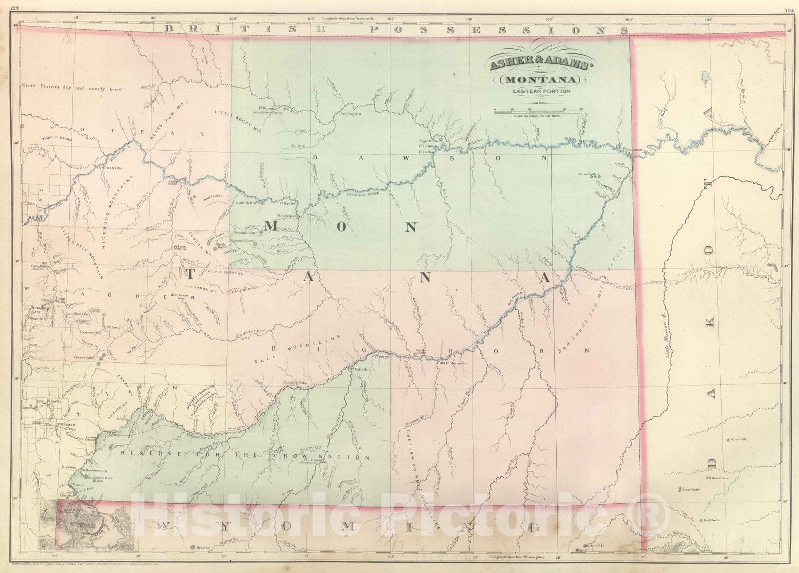 Historic Map : Commercial Reference Book - 1875 Montana. - Vintage Wal – Historic Pictoric