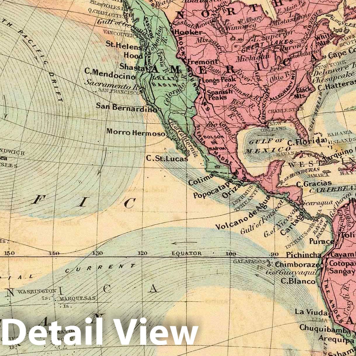 Historic Map : 1860 Western Hemisphere. - Vintage Wall Art - Historic ...