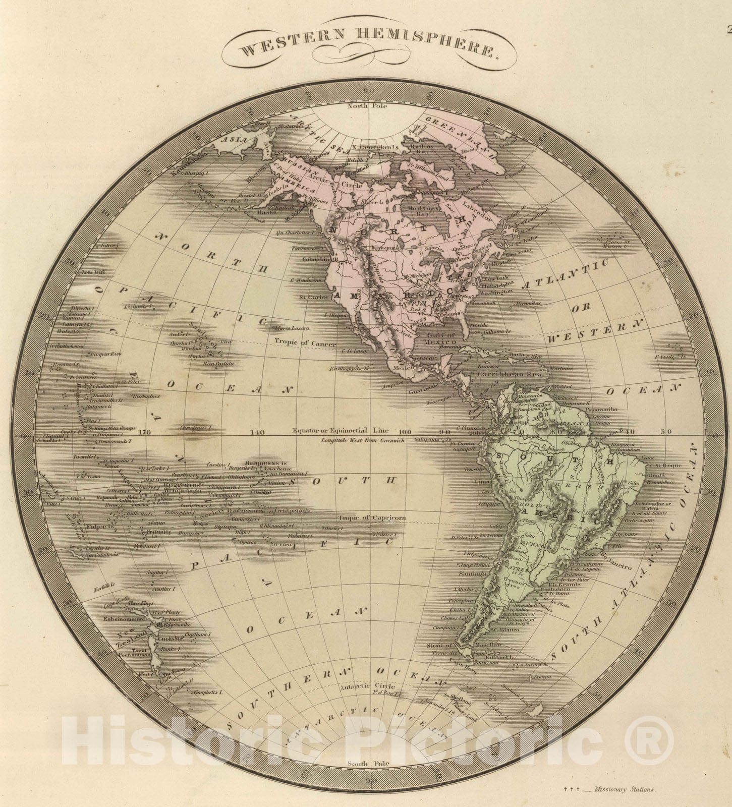 Historic Map : 1848 Western Hemisphere : Vintage Wall Art – Historic ...