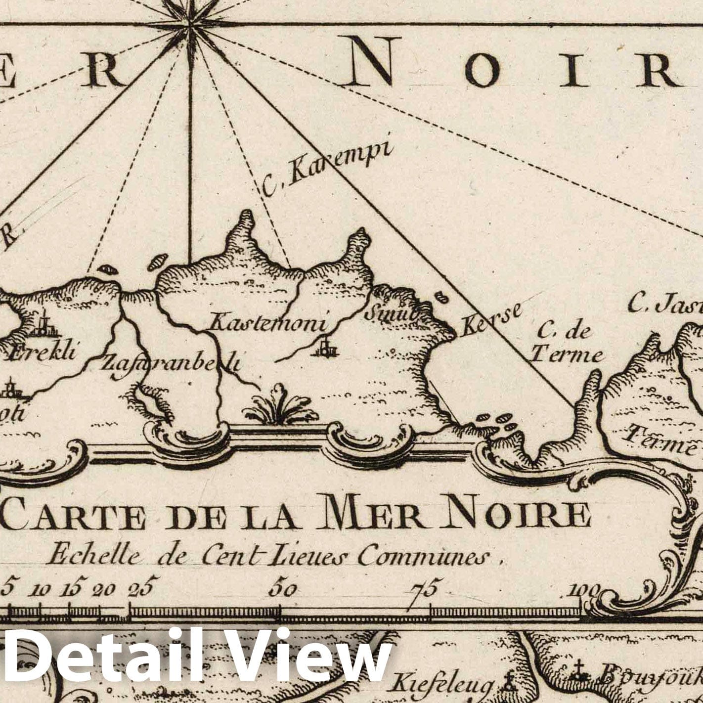 Historic Map : Black Sea Region 1764 Carte de la Mer Noire. Carte du C ...