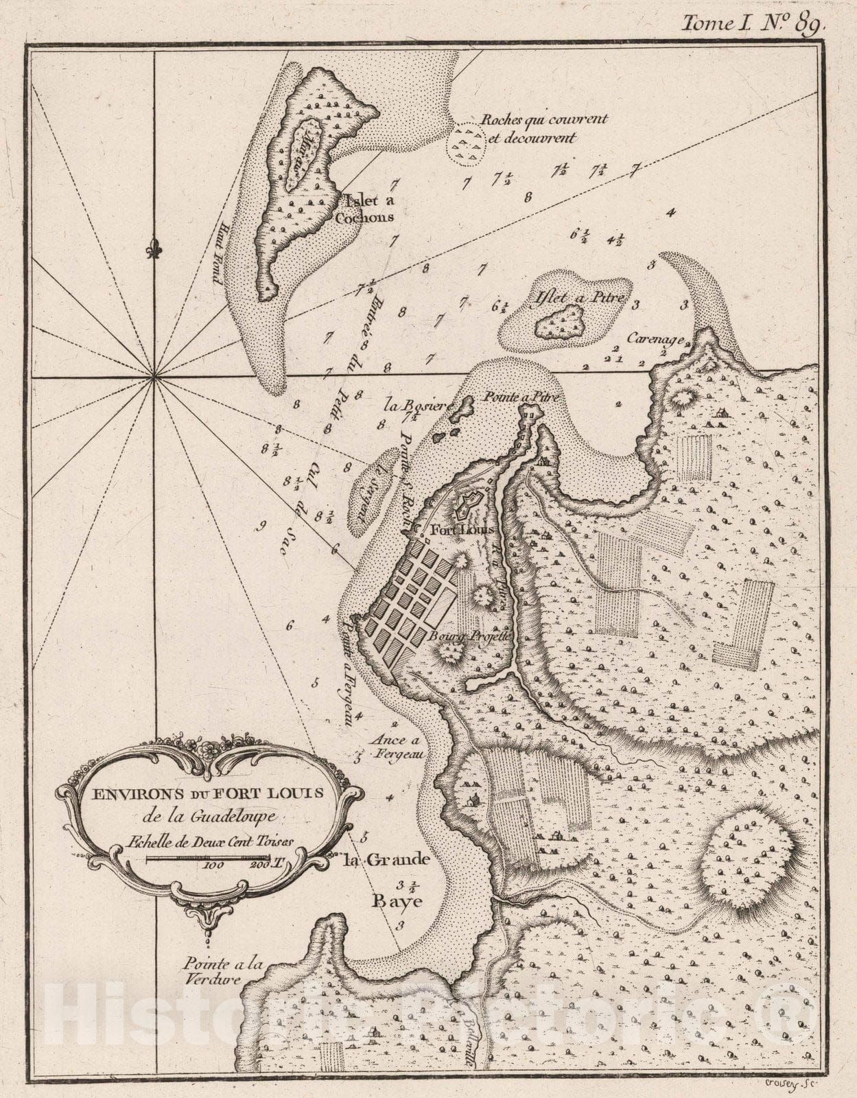 Historic Map : Guadeloupe , Port-Louis (Guadeloupe), West Indies 1764 ...