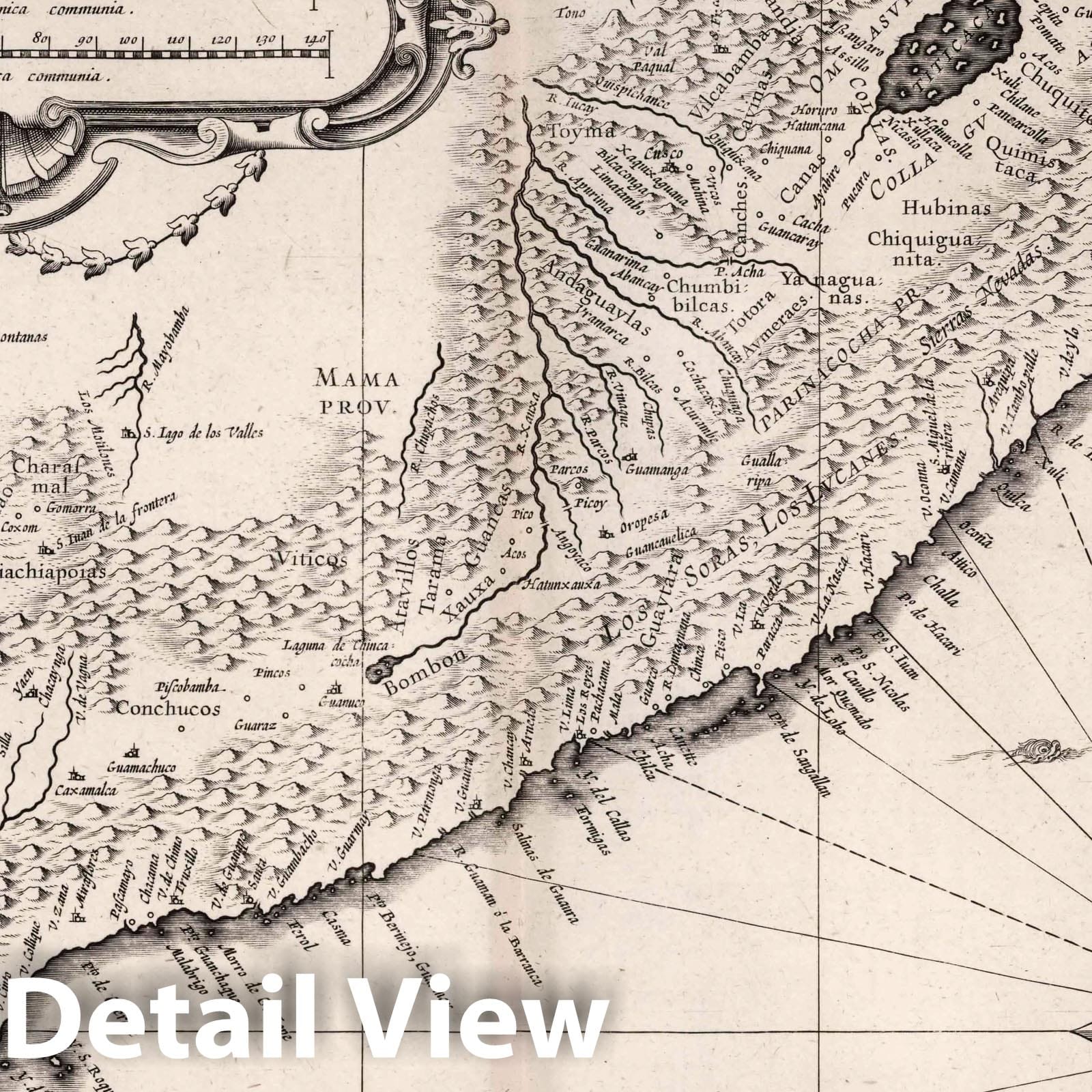 Historic Map : 1630 Peru. - Vintage Wall Art - Historic Pictoric