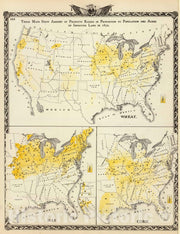 Historic Map : 1876 Products raised in proportion to population and ac ...