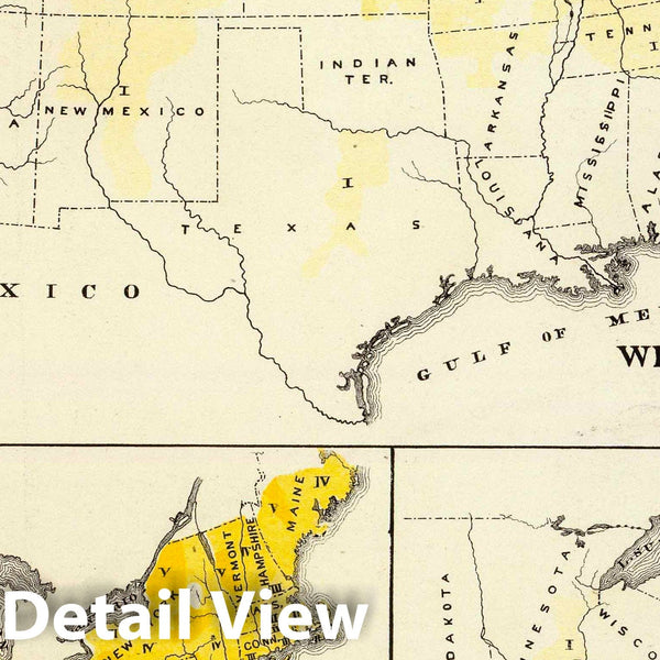 Historic Map : 1876 Products raised in proportion to population and ac ...