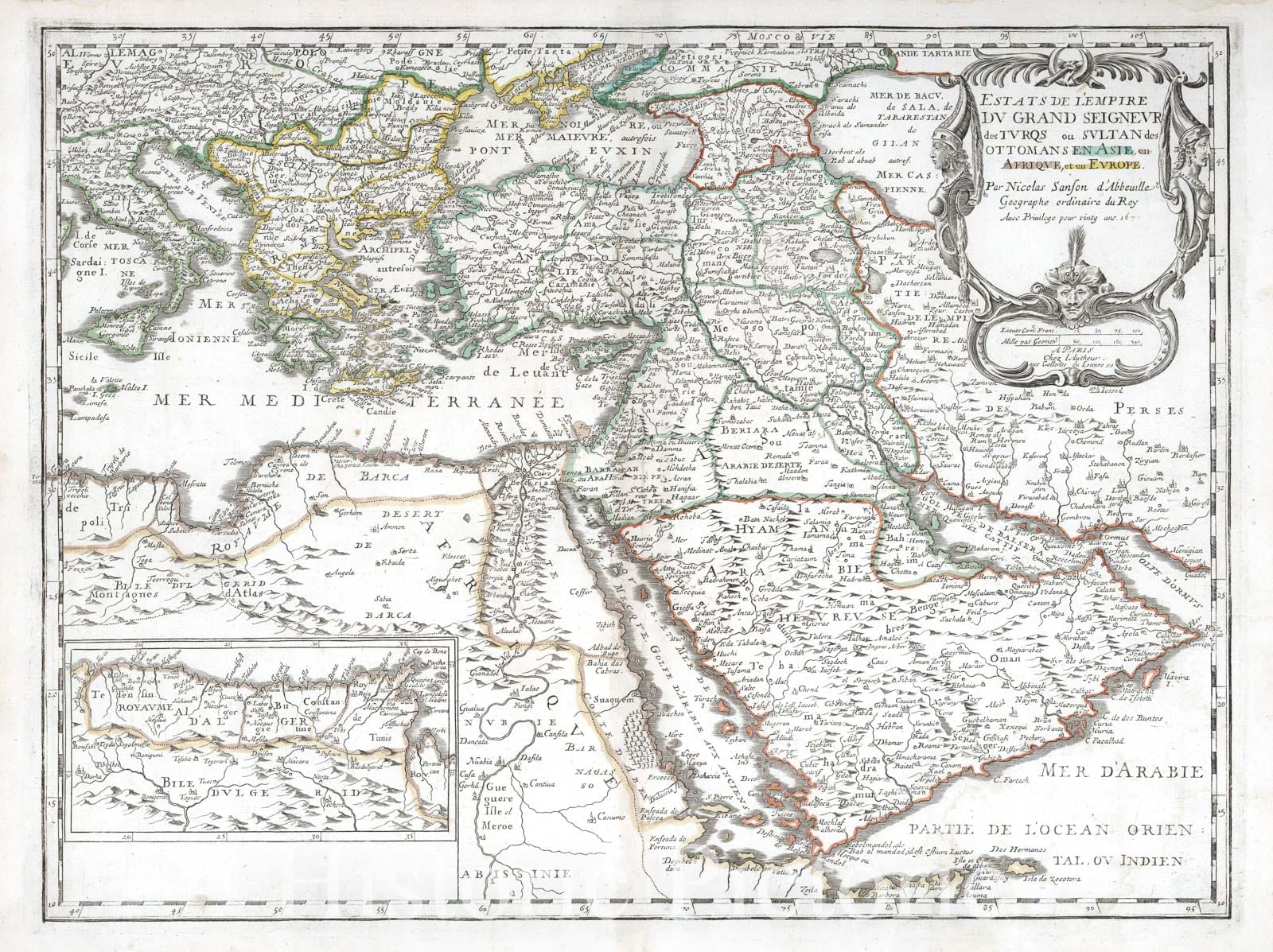 Historic Map : 1674 Empire of the Grand Lord of the Turks; Ottoman Emp ...