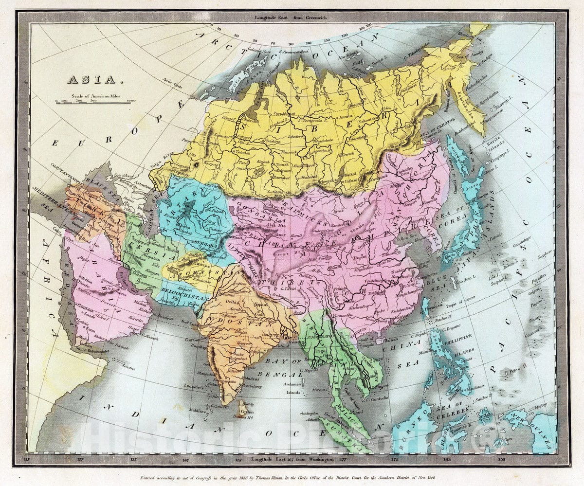Historic Map : 1835 Asia. - Vintage Wall Art – Historic Pictoric