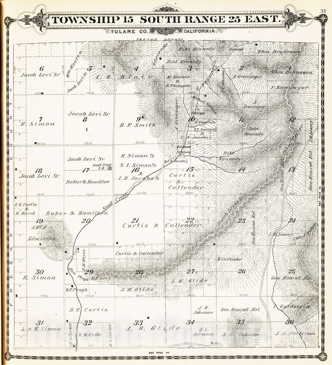 Historic Wall Map : 1892 T.15S R.25E. - Vintage Wall Art – Historic ...