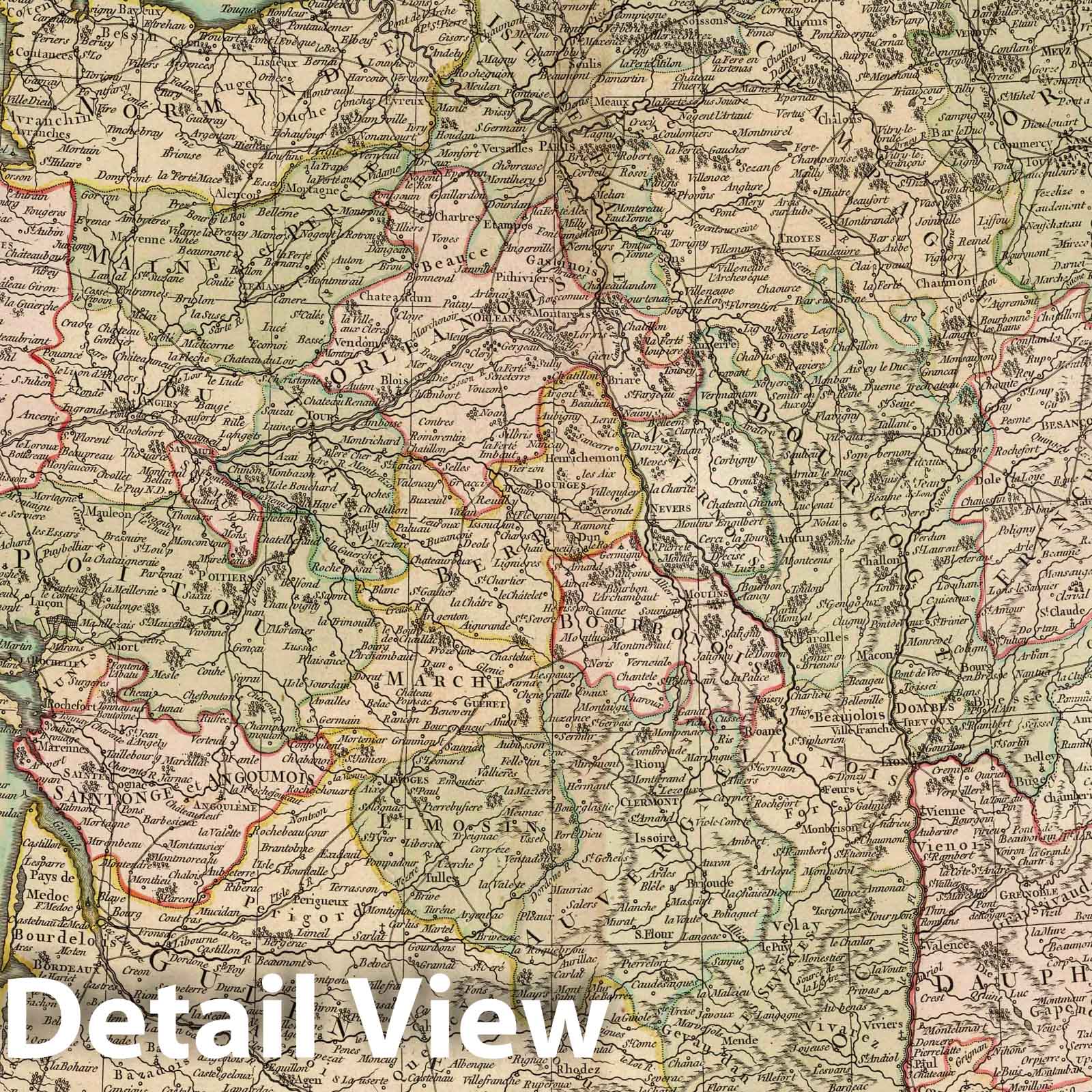 Historic Map : France, , Europe 1776 Le Royaume De France , Vintage Wa ...