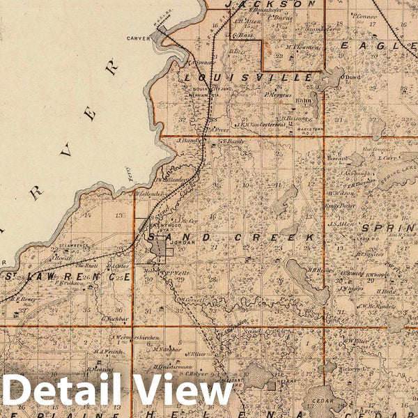 Historic Map : 1874 Map of Scott County, Minn. - Vintage Wall Art ...