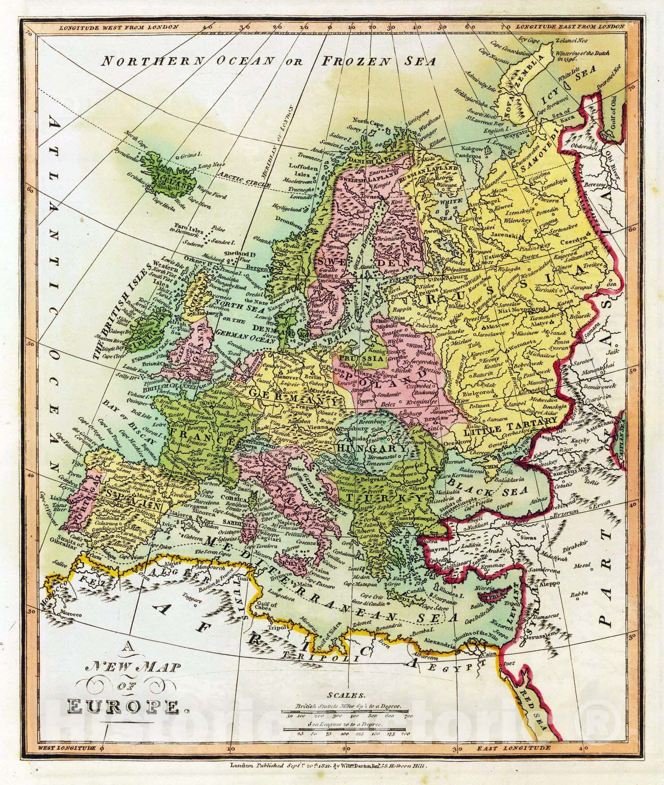 Historic Map : 1811 Europe. v1 - Vintage Wall Art – Historic Pictoric