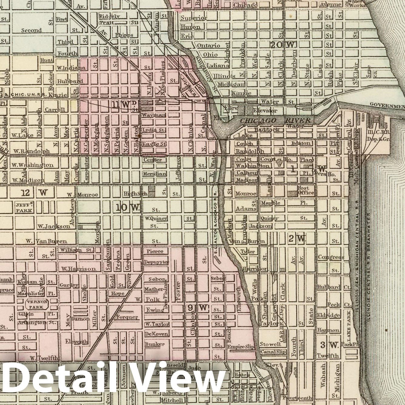 Historic Map of Chicago, Illinois (IL), 1885 - Vintage Wall Art ...