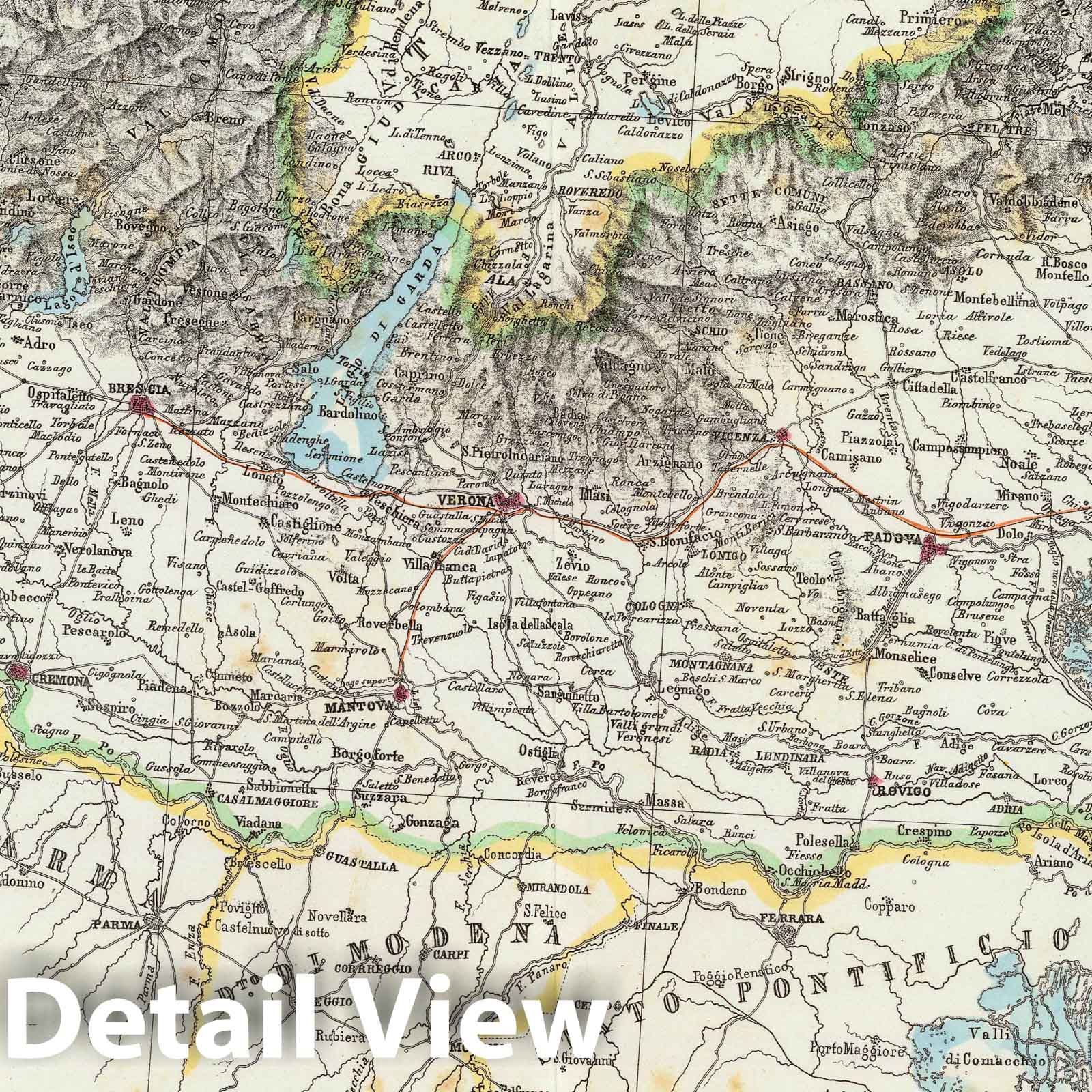 Historic Map : Italy, Lombardy (Italy) 1854 Regno Lombardo-Veneto. , V ...