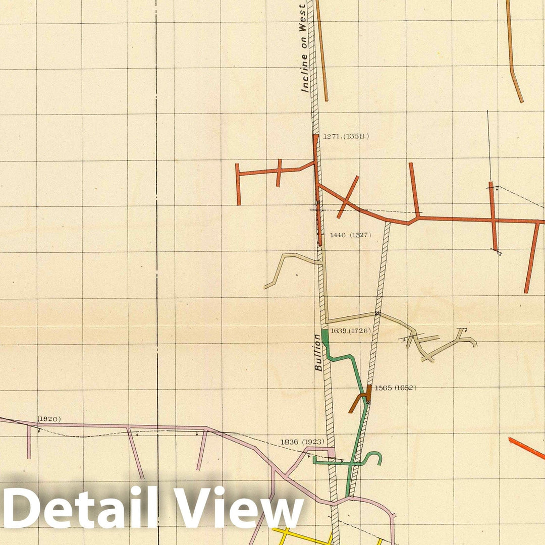 Historic Map : Geologic Atlas - 1882 Comstock Mine Maps. Number V. - V ...