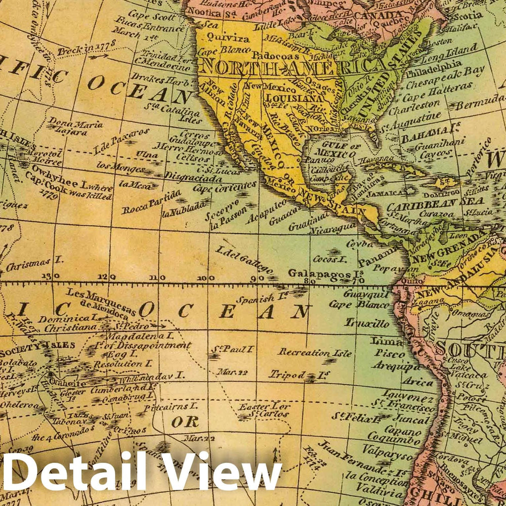 Historic Map : 1811 W. Hemisphere. - Vintage Wall Art – Historic Pictoric