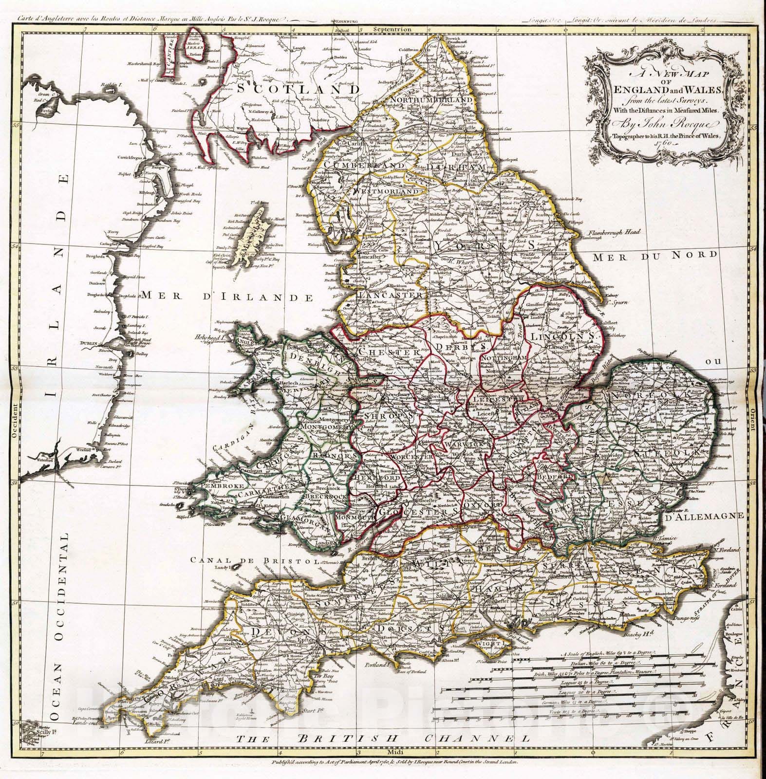Historic Map : 1760 England and Wales. - Vintage Wall Art – Historic ...