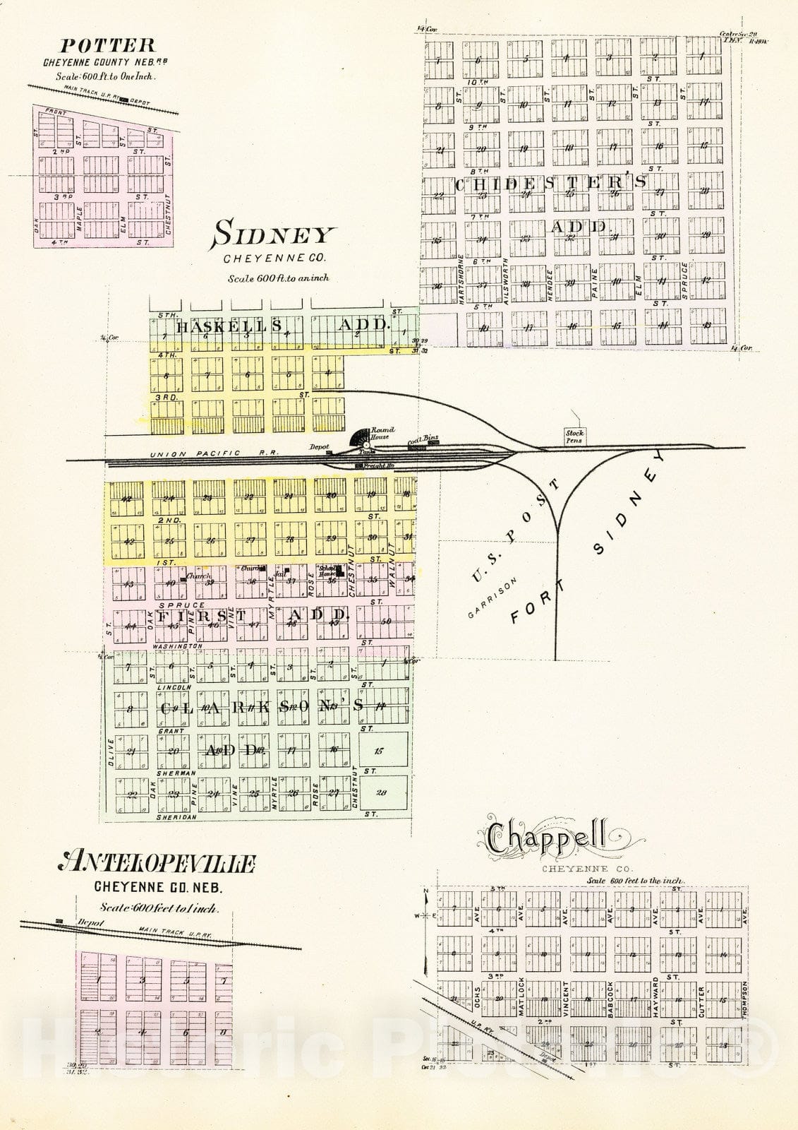 Historic Map : 1885 Sidney. - Vintage Wall Art – Historic Pictoric