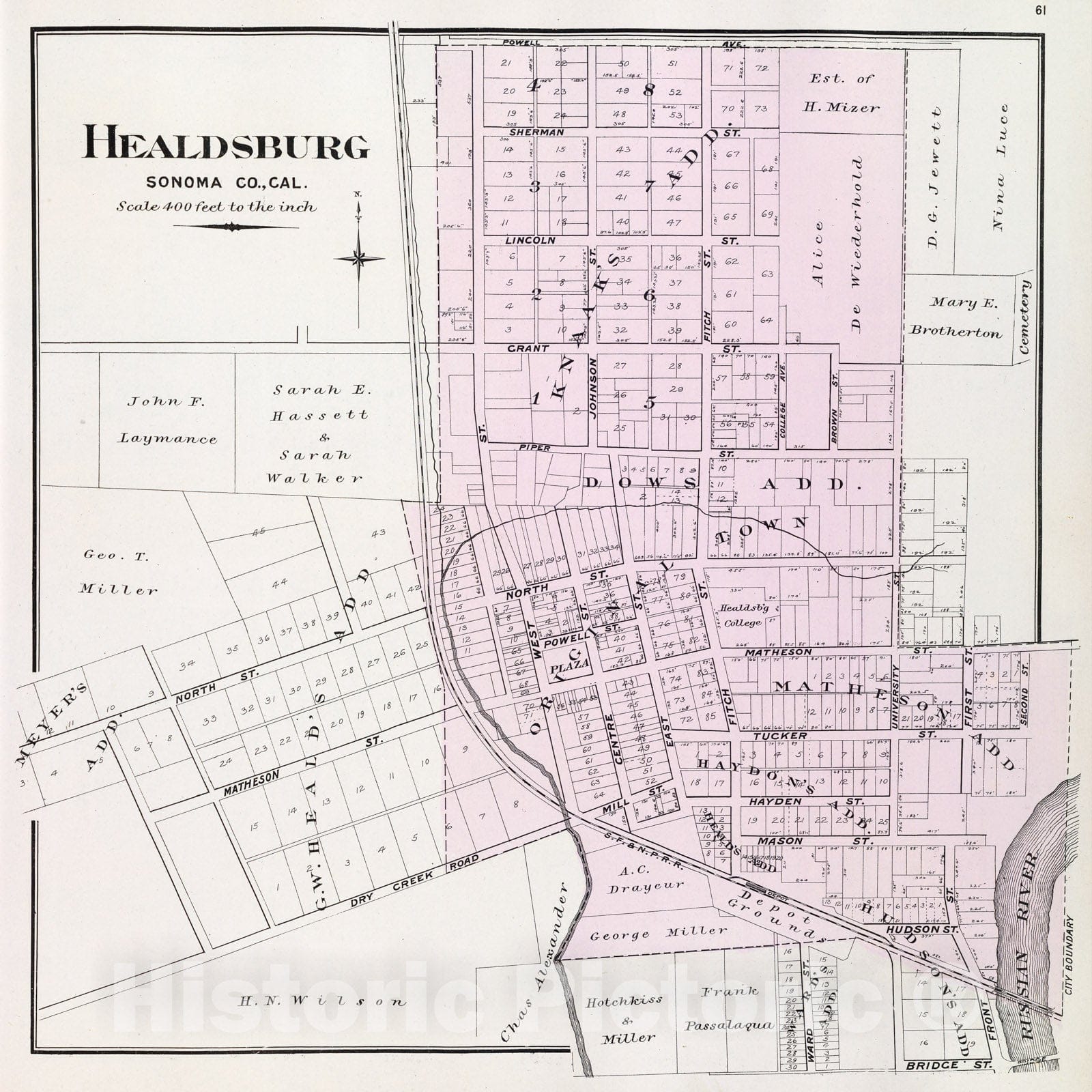 Historic Map : 1898 Healdsburg, Cal. - Vintage Wall Art – Historic Pictoric