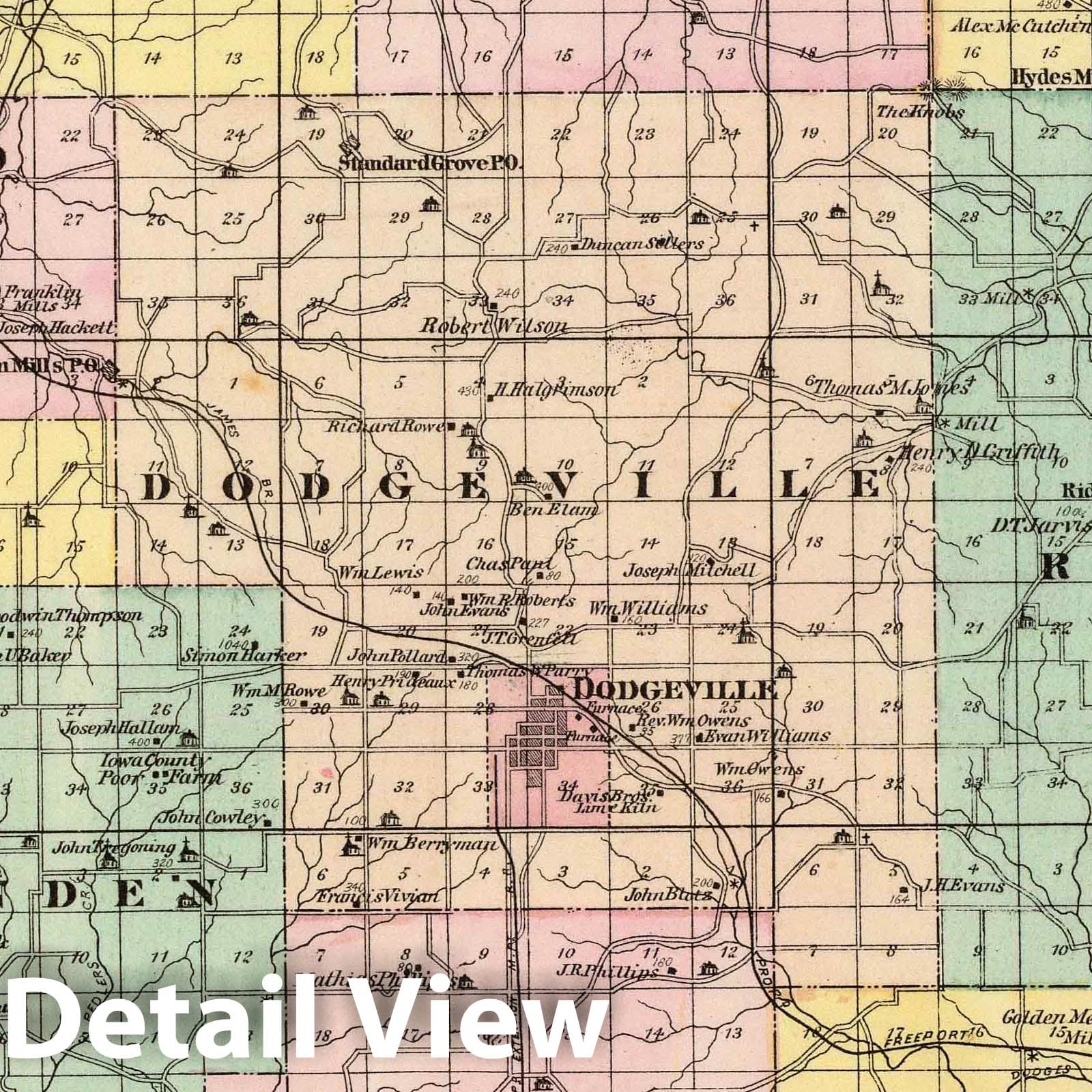 Historic Map : 1878 Map of Iowa County, State of Wisconsin. - Vintage ...