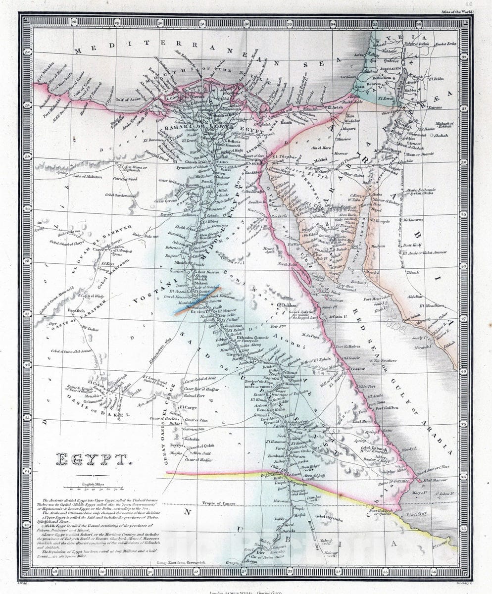 Historic Map : 1864 Egypt - Vintage Wall Art – Historic Pictoric