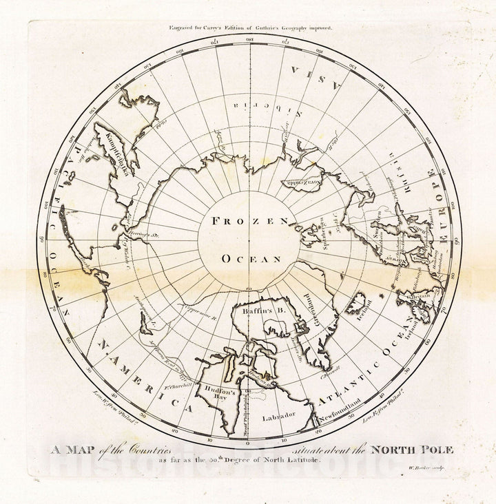 Historic Map : 1796 Map of the Countries situate about the North Pole ...