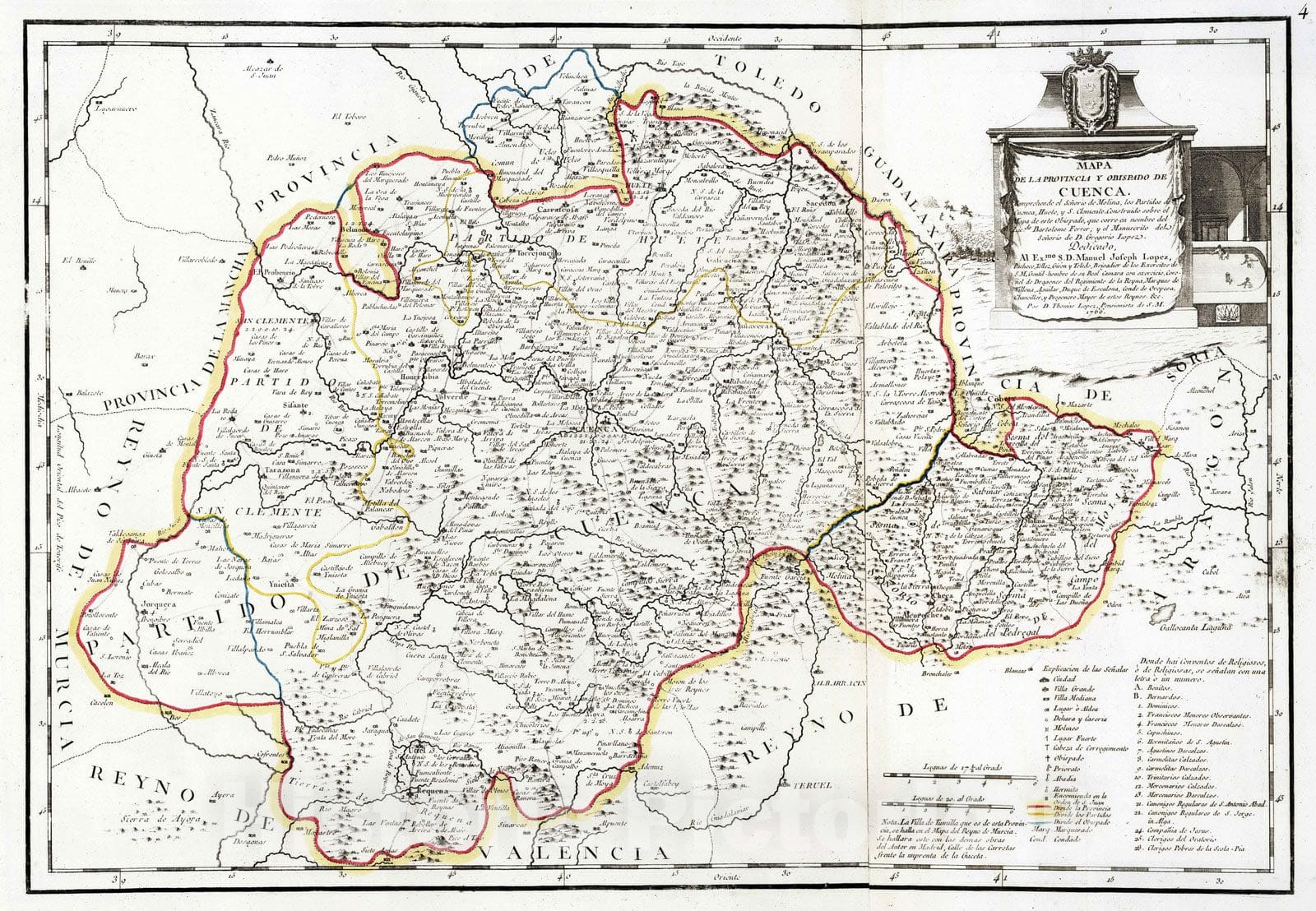 Historic Map : Spain, 1766 4. Mapa De La Provincia Y Obispado De Cuenc ...