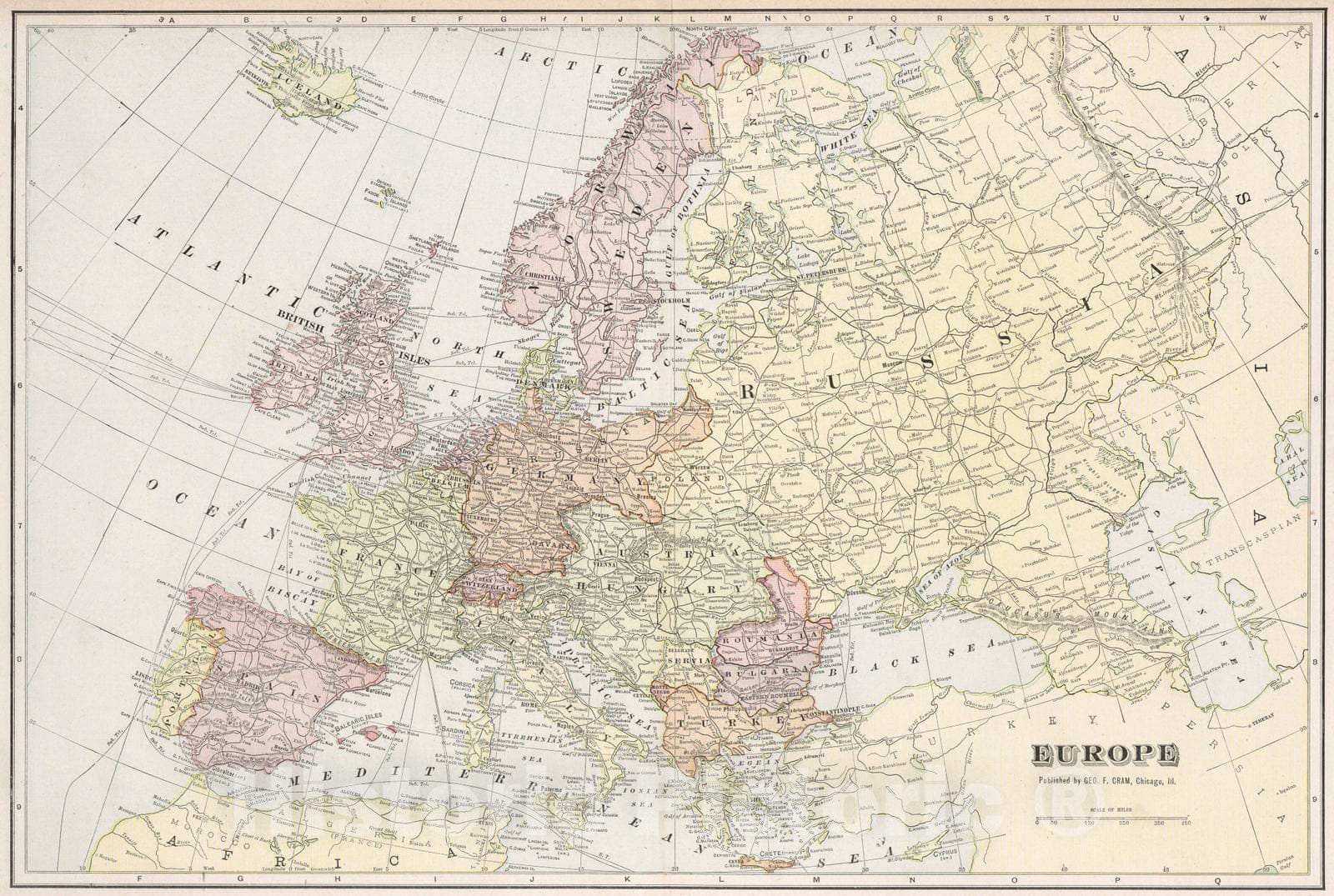 Historic Map : 1901 Europe : Vintage Wall Art – Historic Pictoric