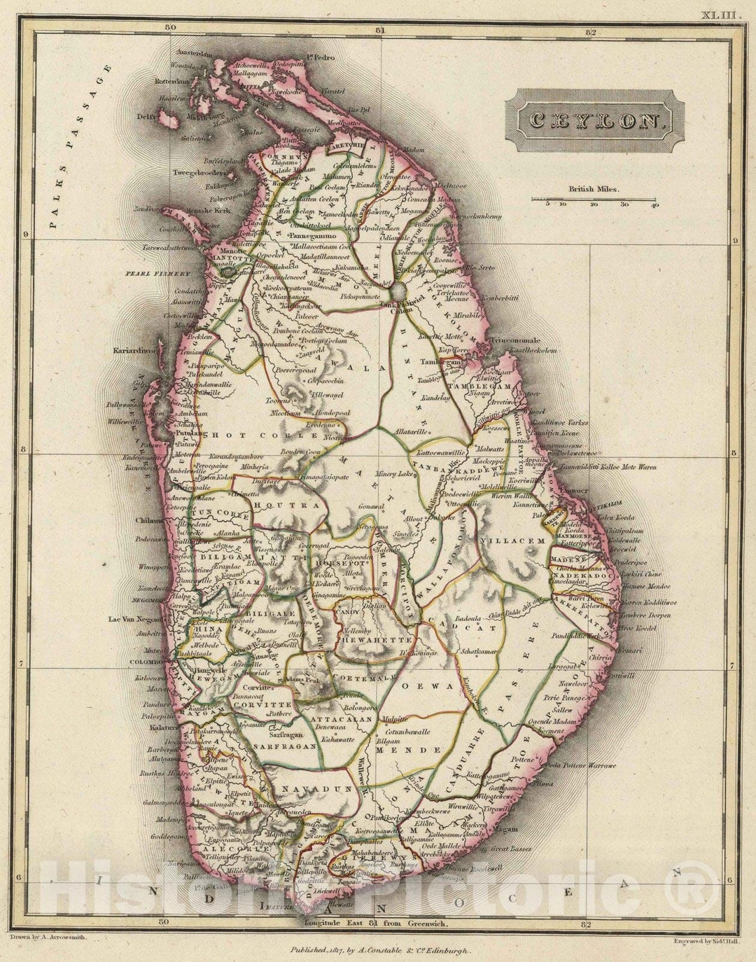 Historic Wall Map : 1817 Ceylon - Vintage Wall Art – Historic Pictoric