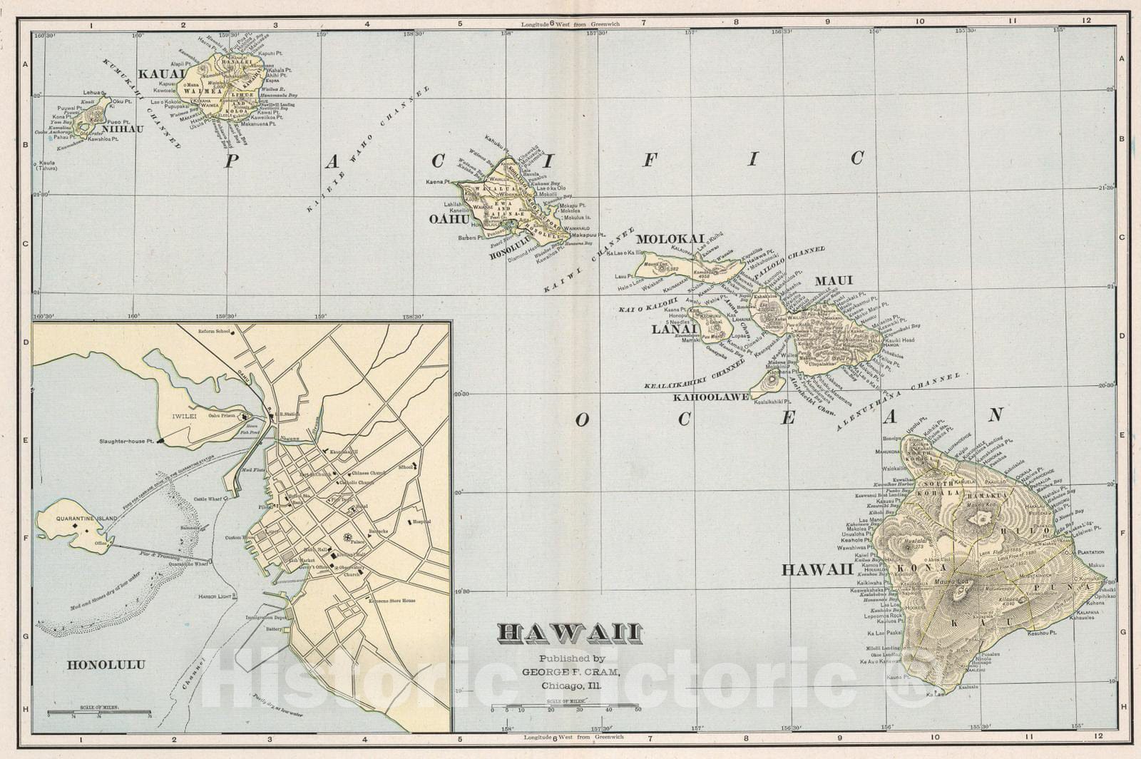 Historic Map : 1901 Hawaii - Vintage Wall Art – Historic Pictoric