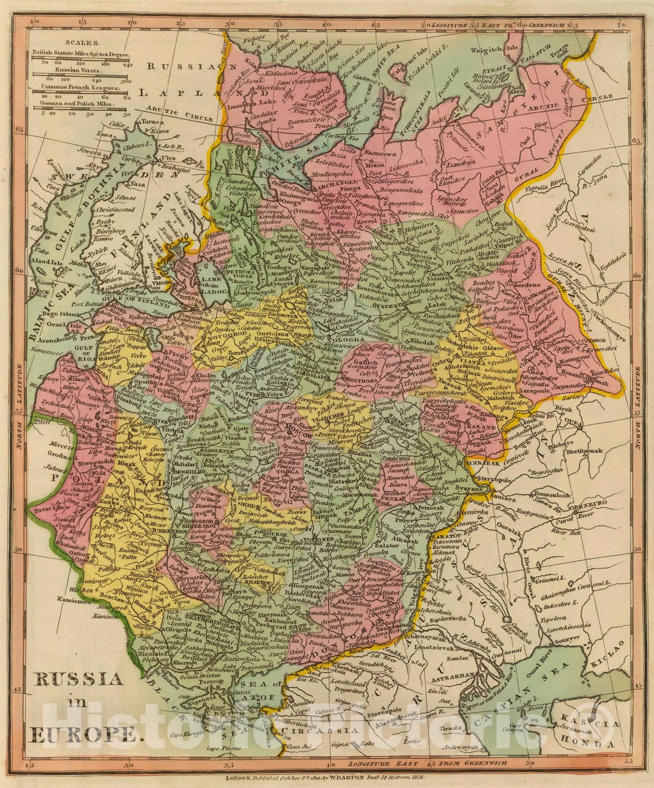Historic Map : 1811 Russia In Europe. - Vintage Wall Art – Historic ...