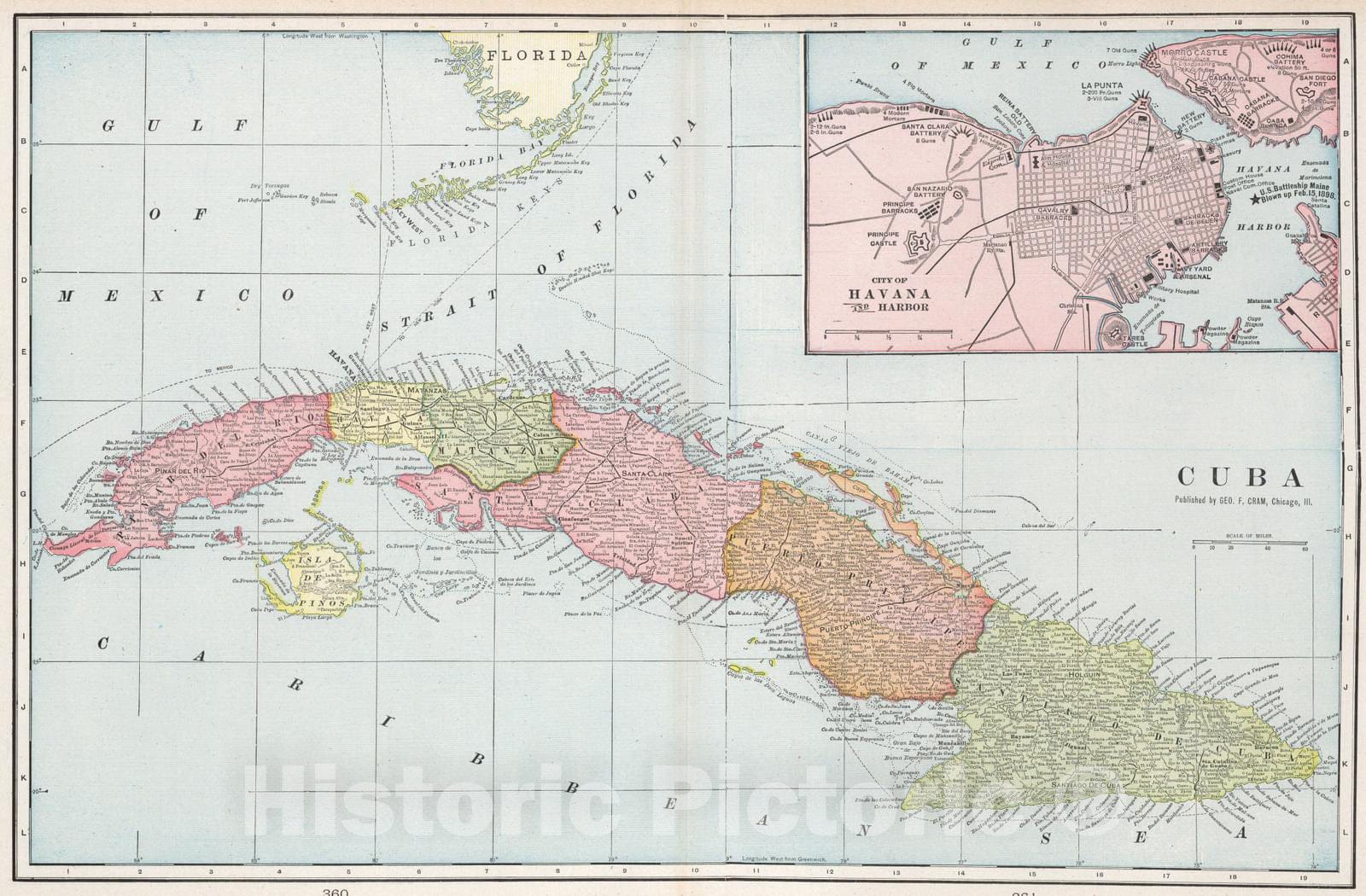 Historic Map : 1901 Cuba - Vintage Wall Art – Historic Pictoric