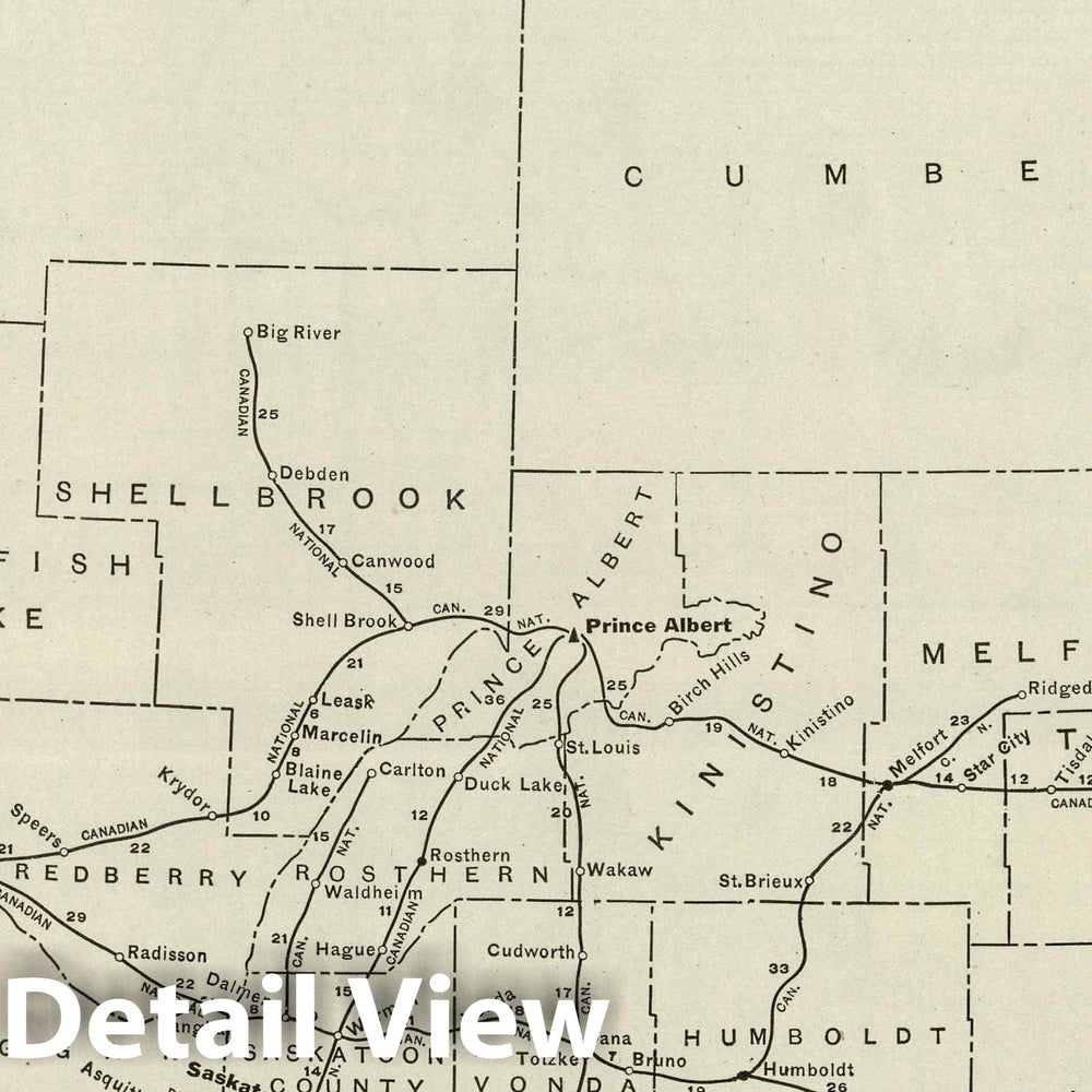 Historic Map : 1924 Saskatchewan. v2 - Vintage Wall Art – Historic Pictoric