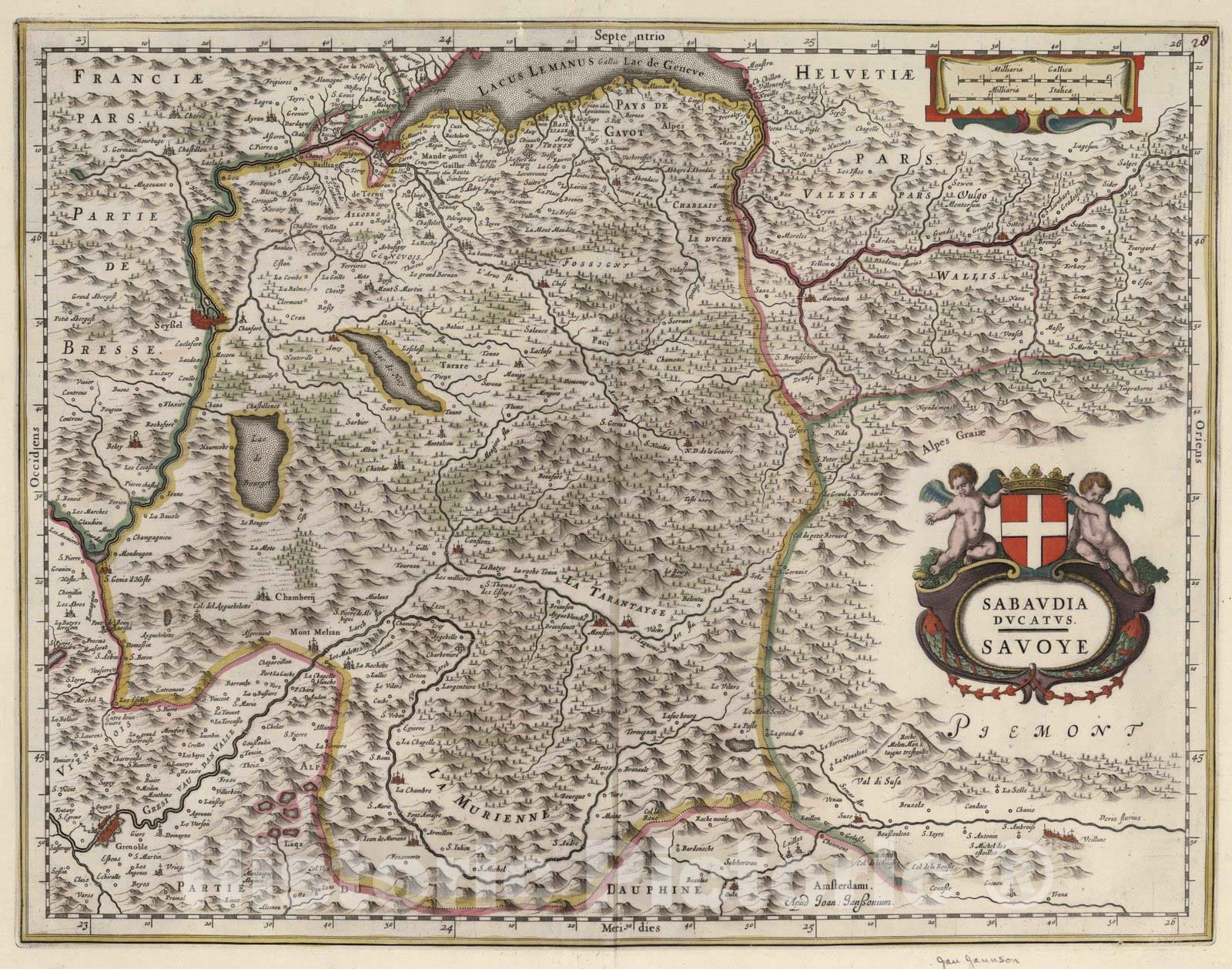 Historic Map : Savoy , France 1682 Sabaudia Ducatus. Savoye. , Vintage ...