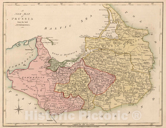 Historic Map : 1791 A New Map of Prussia. - Vintage Wall Art – Historic ...