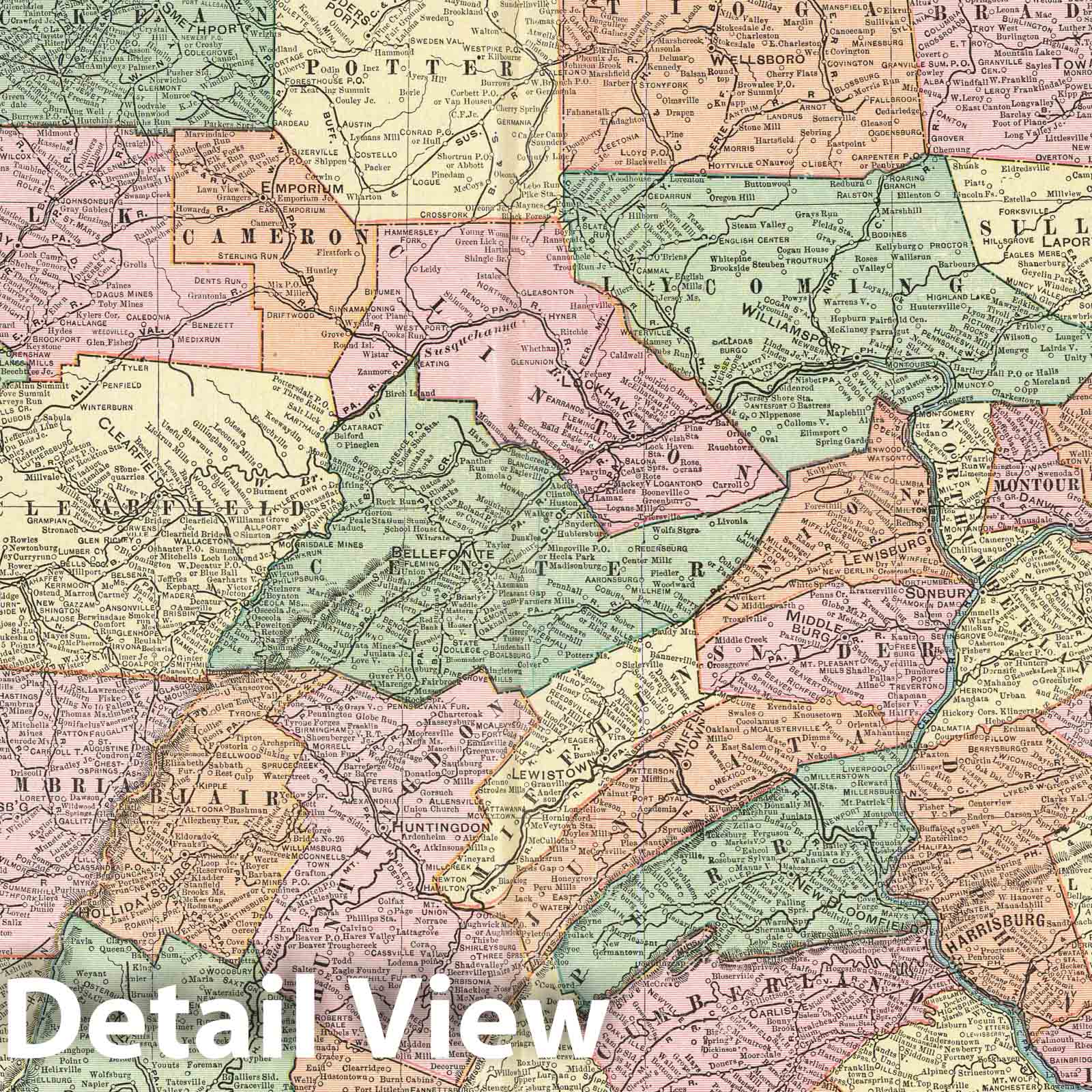 Historic Wall Map : 1901 Pennsylvania - Vintage Wall Art - Historic ...