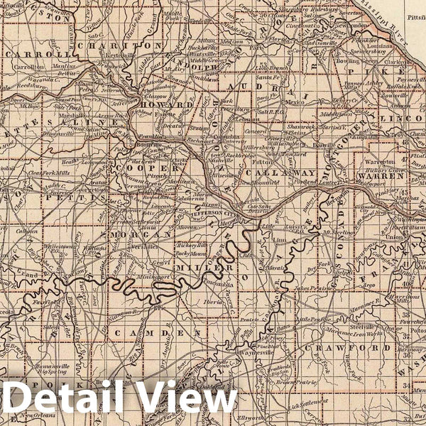 Historic Map : National Atlas - 1845 Missouri. - Vintage Wall Art ...