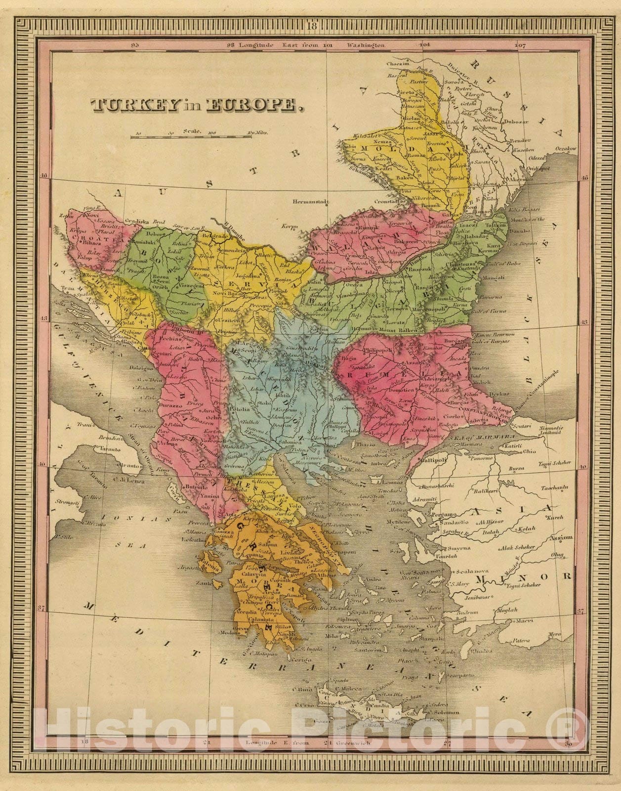 Historic Map : 1845 Turkey In Europe. v2 - Vintage Wall Art – Historic ...