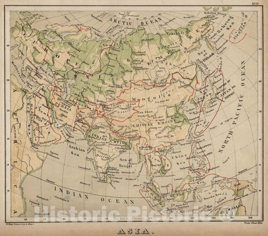 Historic Map : 1880 Asia. v2 - Vintage Wall Art – Historic Pictoric