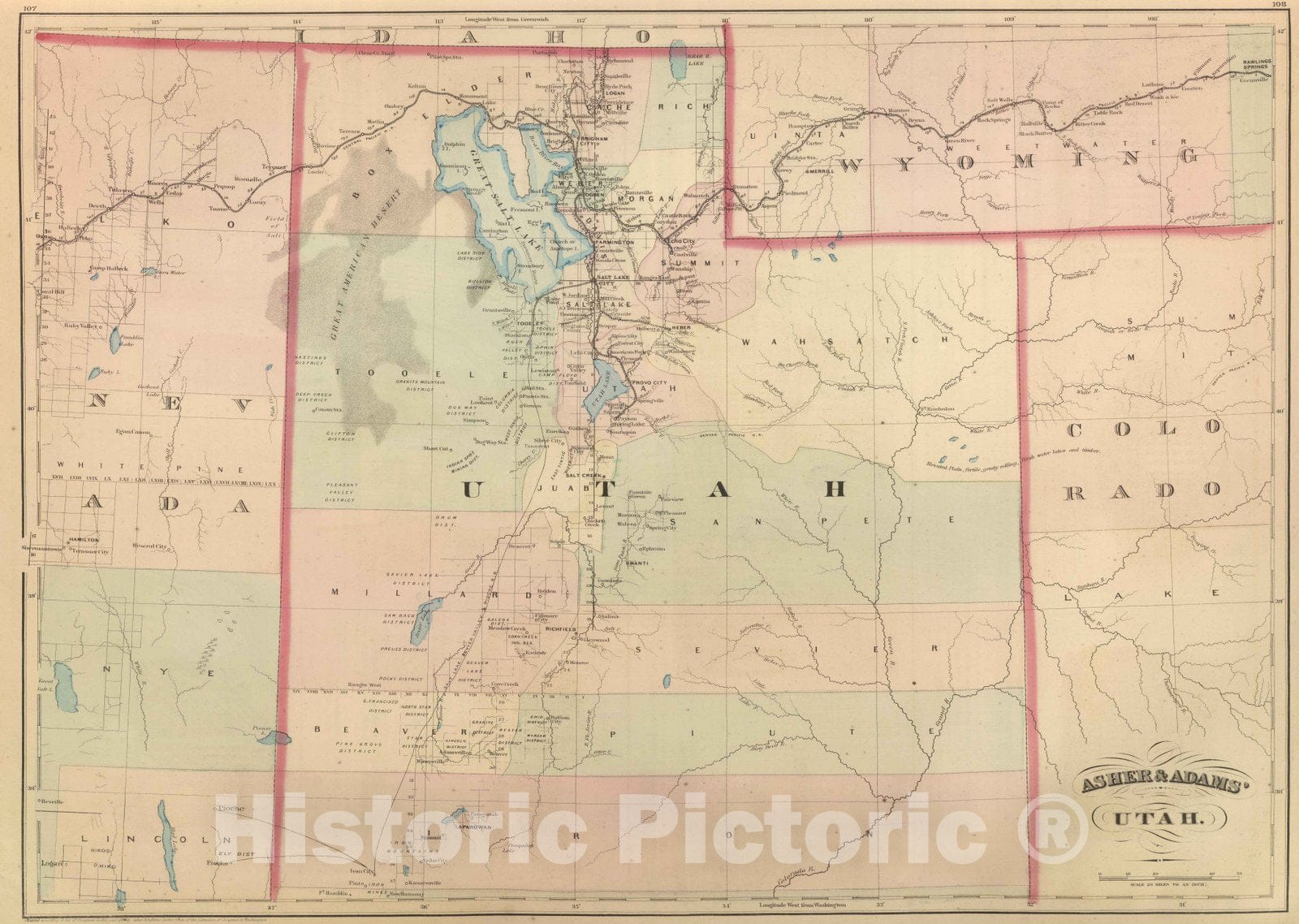 Historic Map : Commercial Reference Book - 1875 Utah. - Vintage Wall A ...
