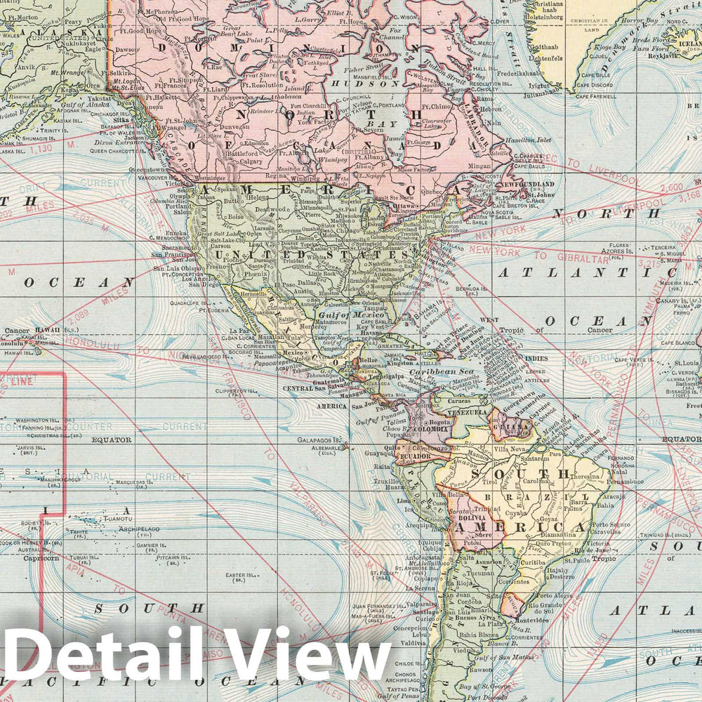 Historic Map : 1901 Map of the World on Mercators Projection - Vintage ...